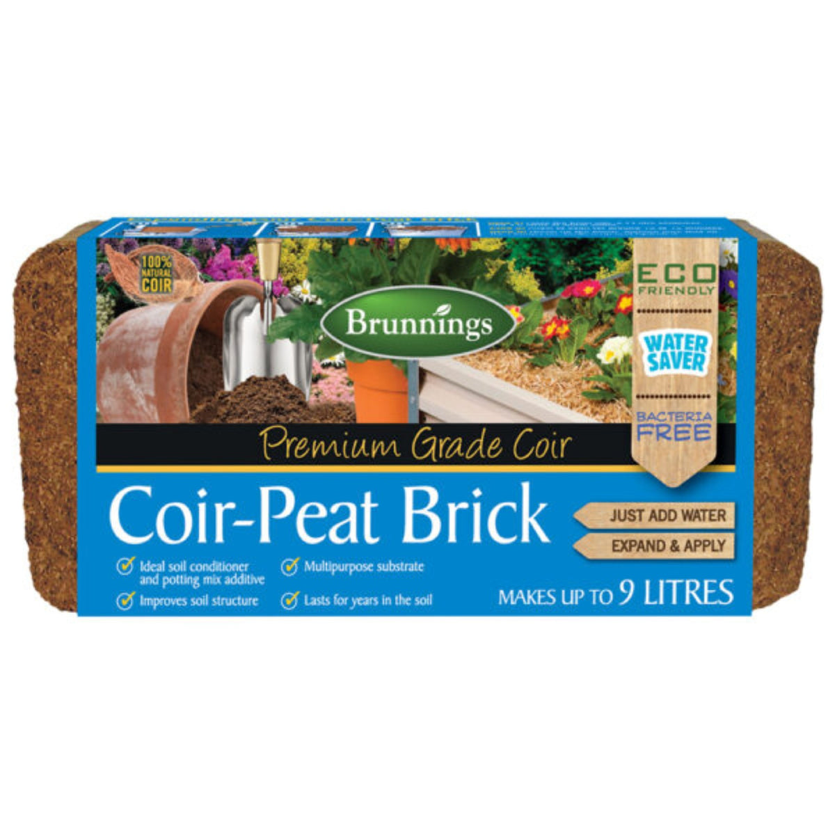 Brunnings Coir Peat Bricks 9lt – Lumpys Nursery & Landscape Yard