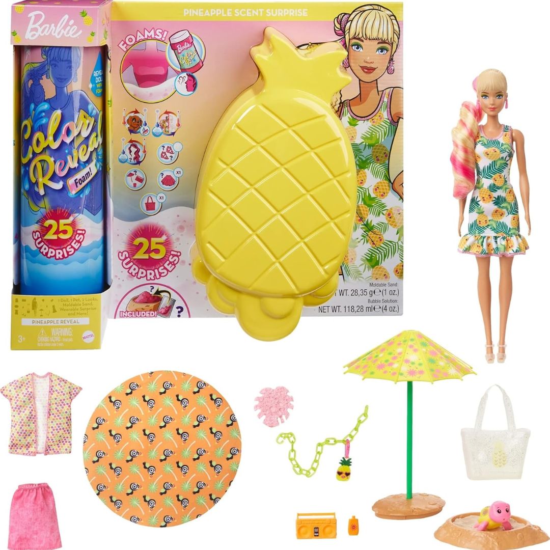Barbie Colour Reveal Foam Doll Yellow Pineapple – Lumpys Nursery ...