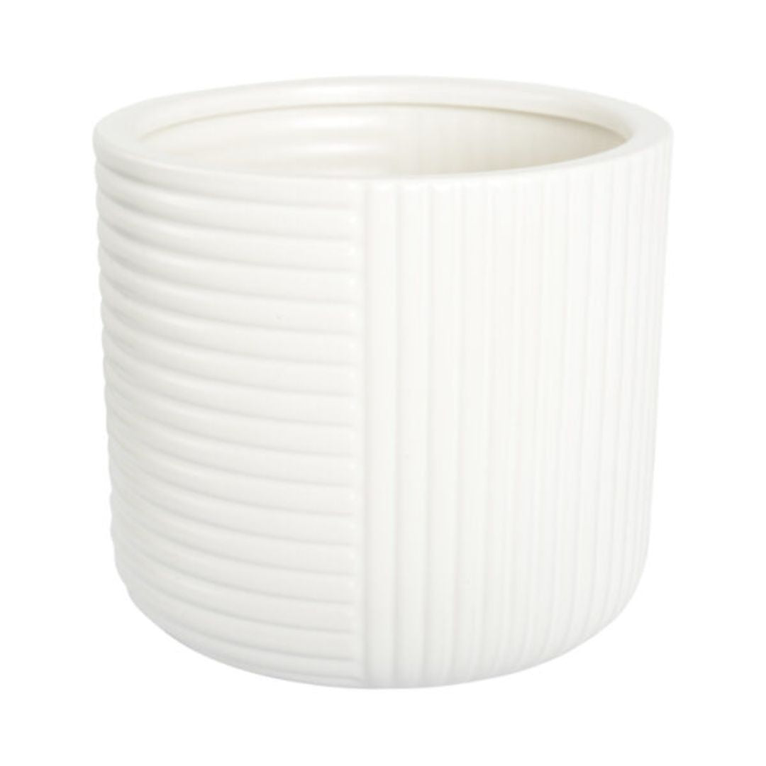 Habitat101 Shelby Planter Pot White 20.2x18cm – Lumpys Nursery ...