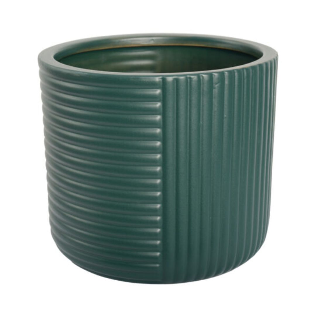 Habitat101 Shelby Planter Pot Dark Green 20.2x18cm – Lumpys Nursery ...