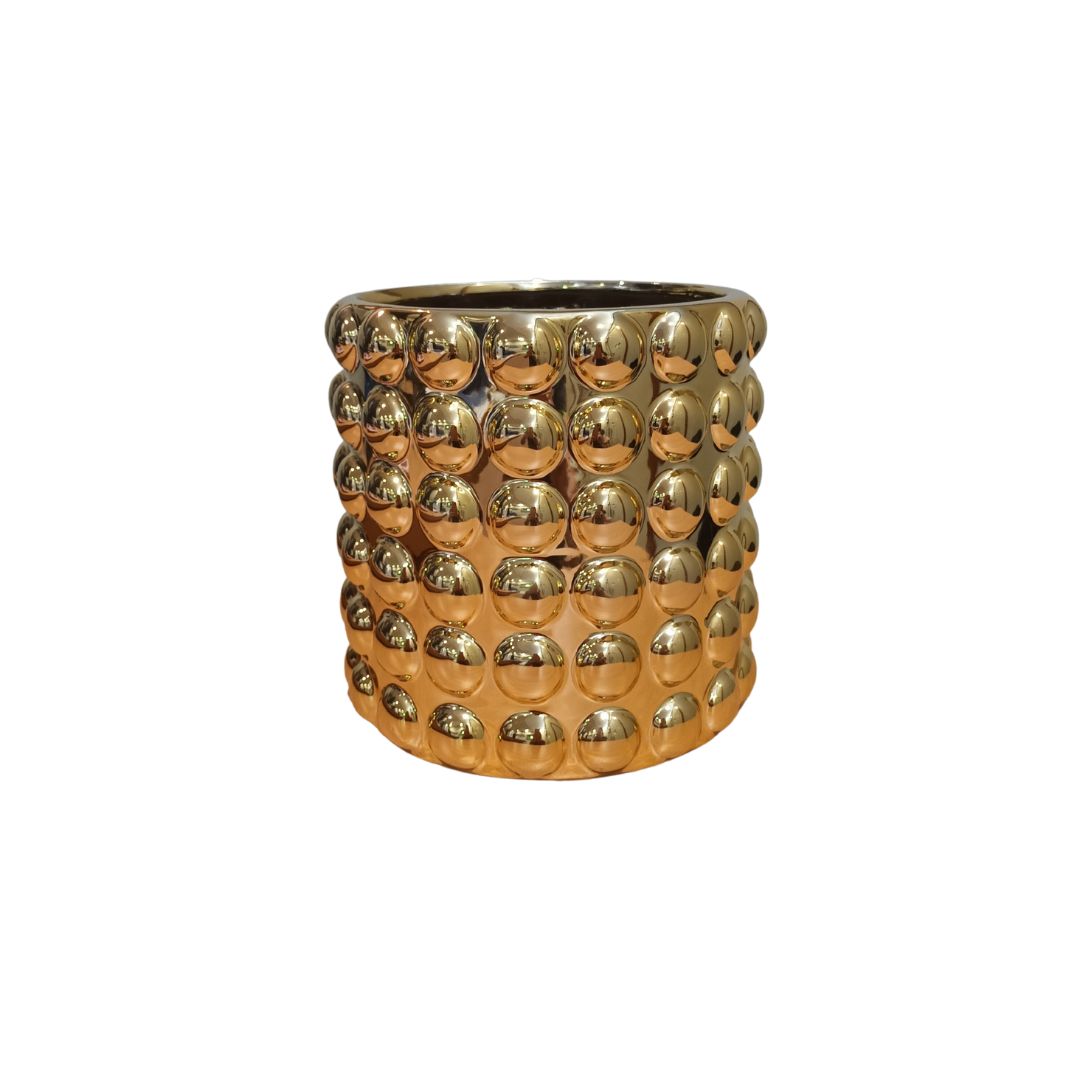 Northcote Pottery Bauble Cylinder Pot Gold 16x15cm – Lumpys Nursery ...